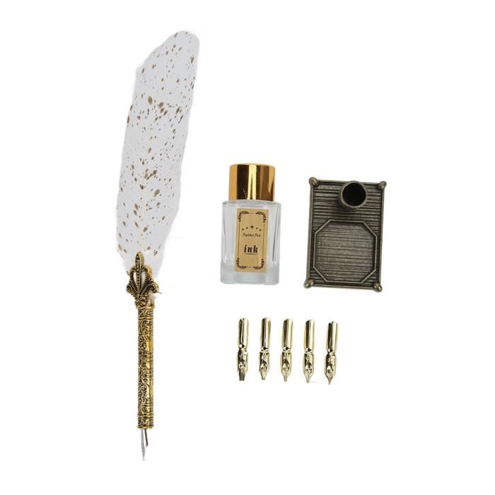 HURRISE Plume Calligraphie Stylo Plume Dip Pen Gravé Plume En Alliage ...
