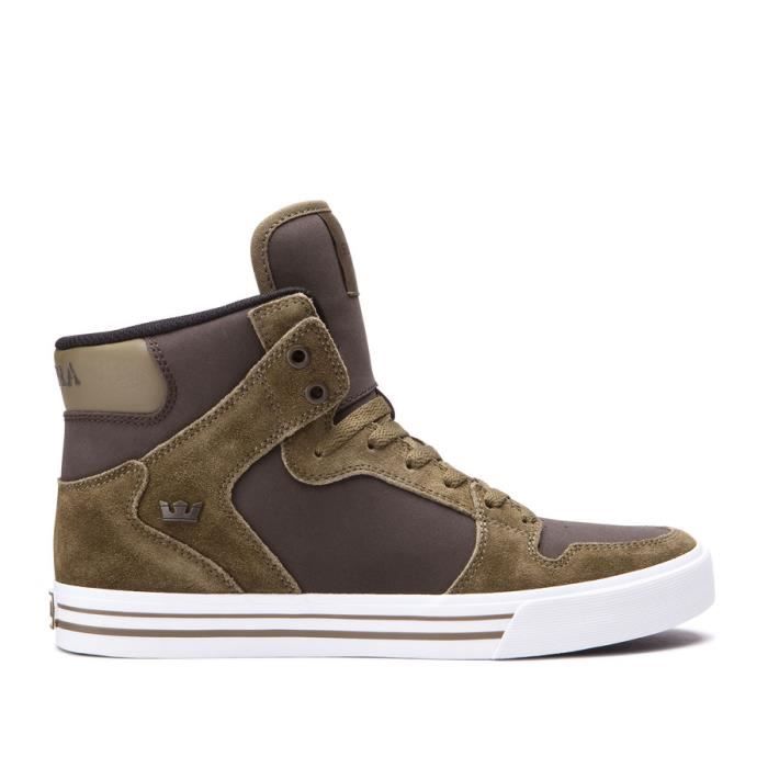 Chaussures SUPRA VAIDER Olive demitasse white - Achat / Vente ...