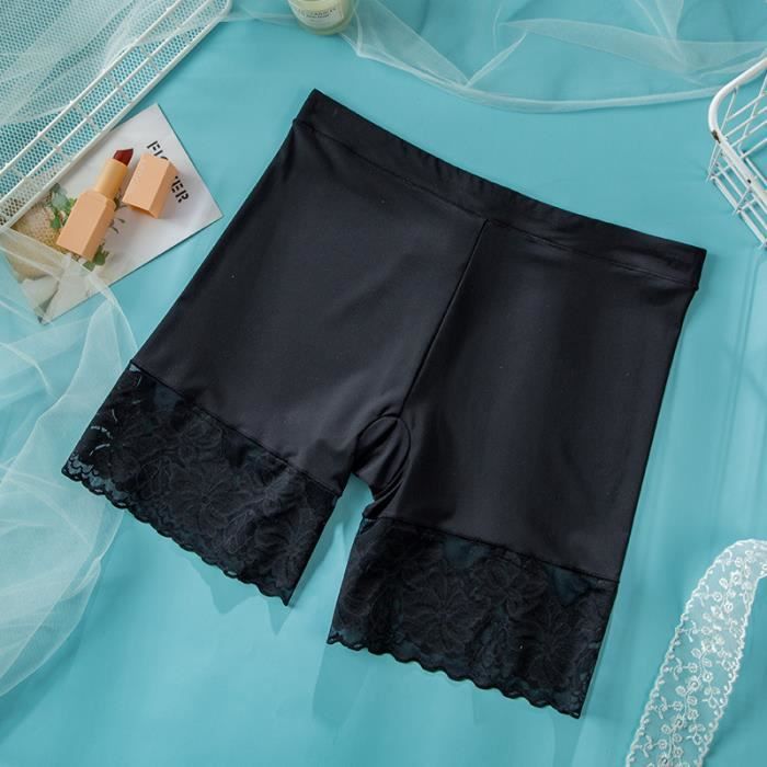 Sous-vêtement,culotte taille haute en dentelle pour femme,sous-jupe,grande taille,Sexy,en soie ...