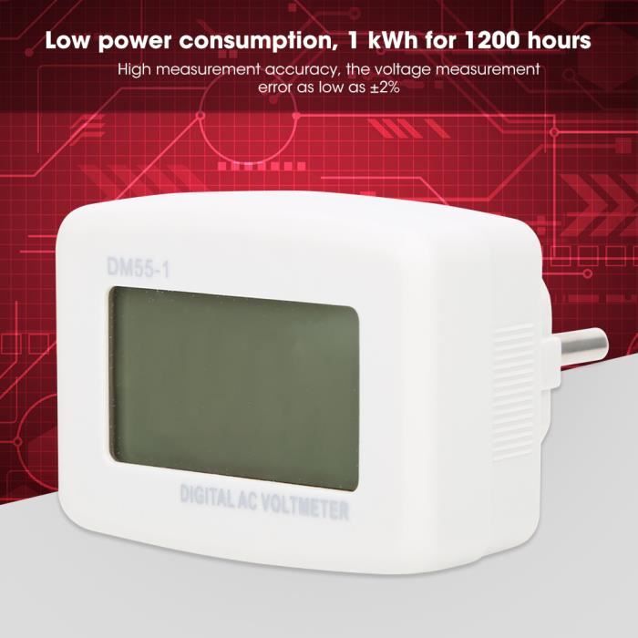 Voltmètre AC - SONEW - DM55-1-EU - Numérique - 110-300V - Précision ±2% ...