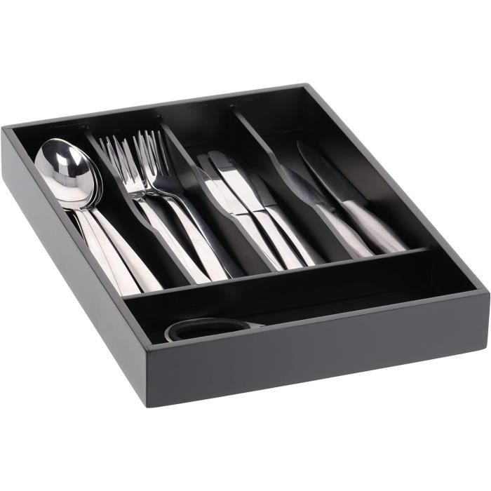 Range-Couverts, 5 Compartiments, Rangement tiroir, HxLxP : 4,5x34x25 cm ...