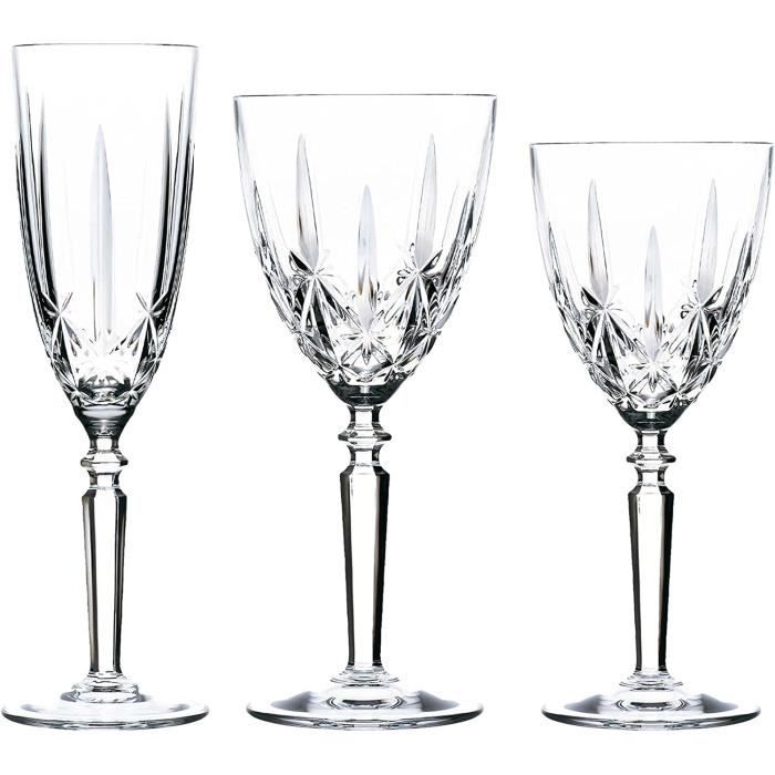 RCR Crystal 18 Piece Glass Orchestra Cut Stemware Set - Art déco ...