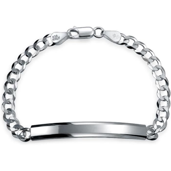 Unisexe Personnaliser Bar Nom Plaqué Identification Id Bracelet Pour ...