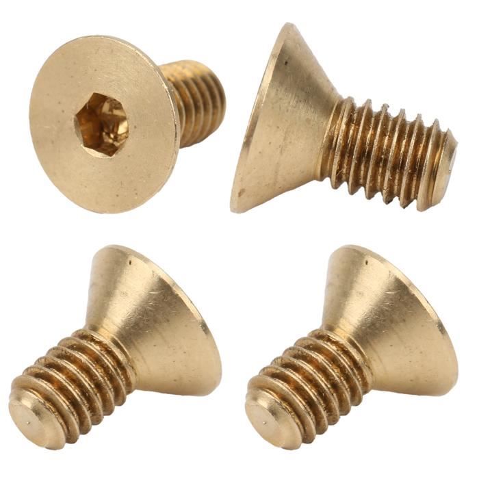 Vis à tête hexagonale 50PCS plate cuivre tête fraisée attache matériel ...