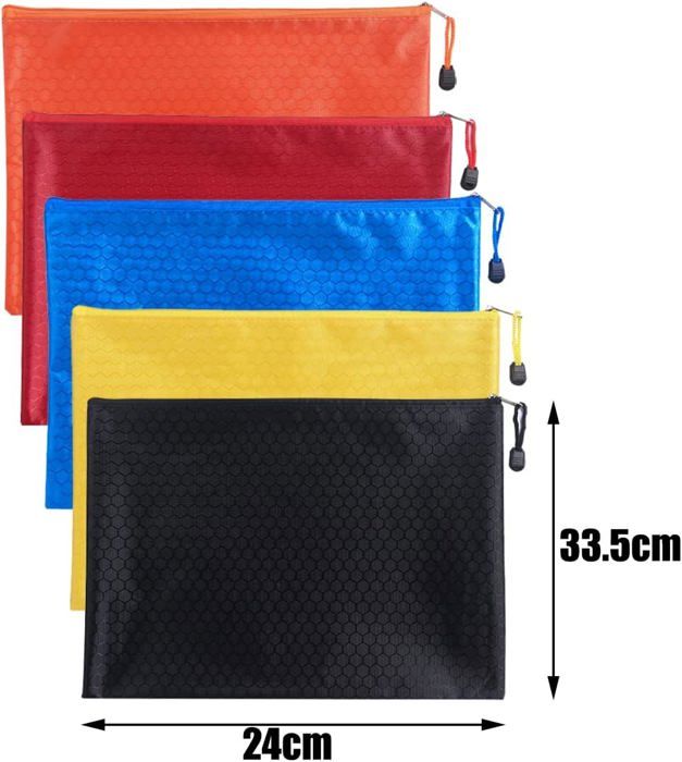 5 Pièces Pochettes pour Documents A5 avec Fermeture éclair, Pochette ...