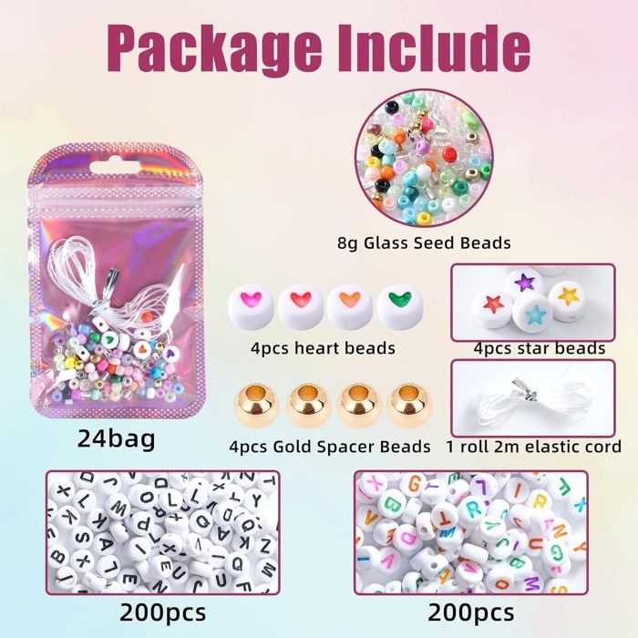 24 Kits Bracelets d'Amitie DIY Perles Personnalises pour Fete ...