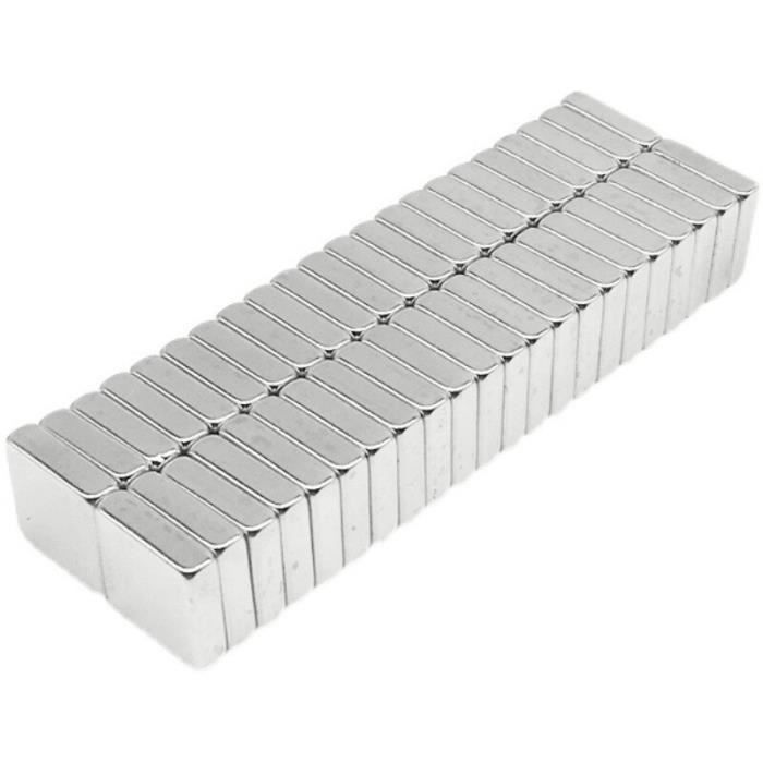 10 pièces 10x10x2mm - Bloc de Néodyme Aimants Rectangulaires Super Fort ...