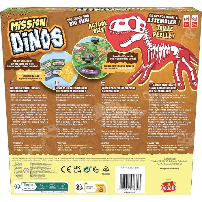 Mission Dinos - Jeu De Société Enfants - A Partir De 4 Ans - Jeu De ...