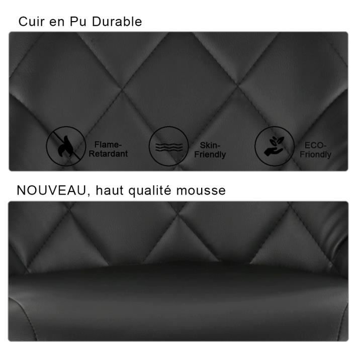 Tabouret de Bar - HUOLE - Lot de 6 - Hauteur réglable - Pivotant 360 ...
