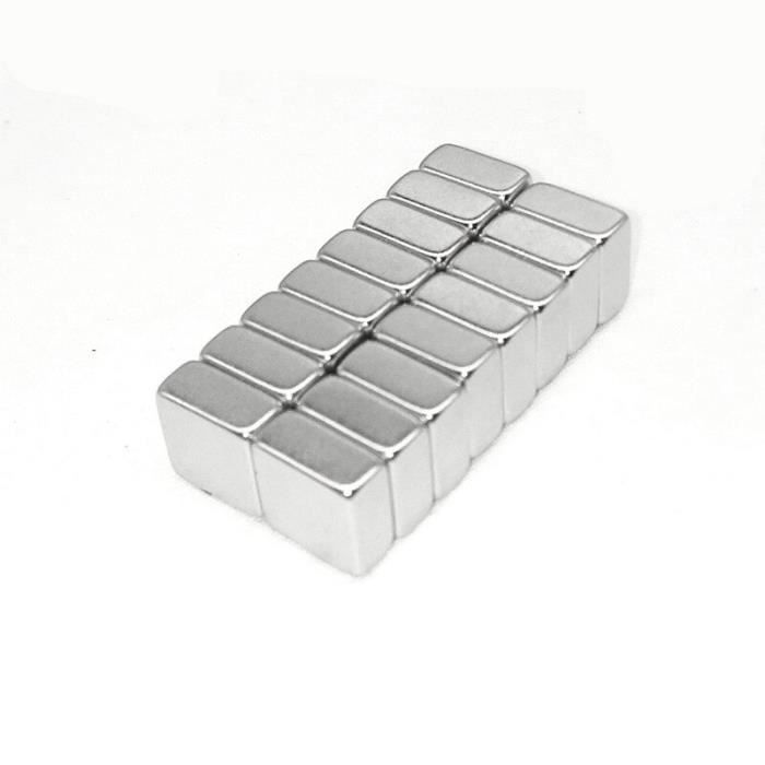 10 pièces 10x10x2mm - Bloc de Néodyme Aimants Rectangulaires Super Fort ...