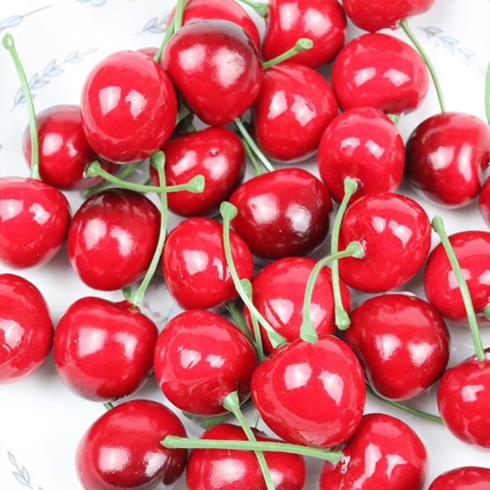 Rouge - Ornement de Simulation de cerise, 30 pièces, Modèle de Fruit ...