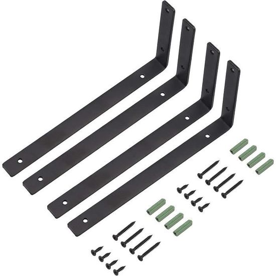 Lot de 4 Équerre de Fixation Équerre Étagere Murale Support d' Étagère ...