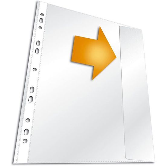 266419 Sachet de 5 Pochettes transparentes a rabat PP A4 [W154 ...