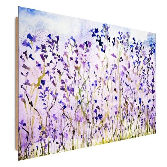 Tableau Deco panel mural imprimé 40x50 NATURE FLEURS VIOLETTES PEINTES ...