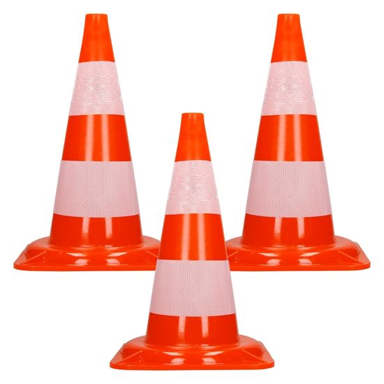 ECD Germany 3x Cônes Signalisation Pylône 51 cm PVC Rouge-Blanc ...