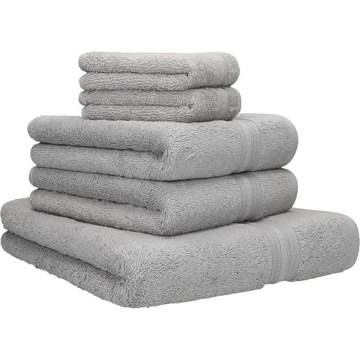 Lot de 5 Serviettes Set de 1 Serviette-Drap de Bain 2 Serviettes de ...