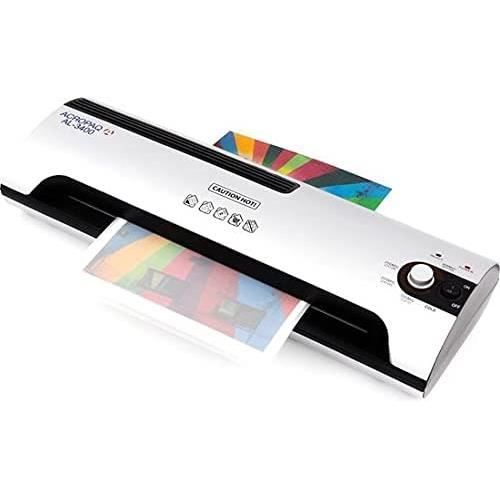 Plastifieuse Profesionelle format A3 pour plastifier à chaud et à froid avec 4 rouleaux, 150mic ...