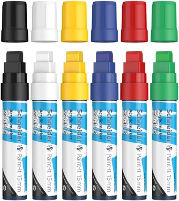 Paint-It crayons acryliques (Set 1 de 15 mm de largeur de trait ...