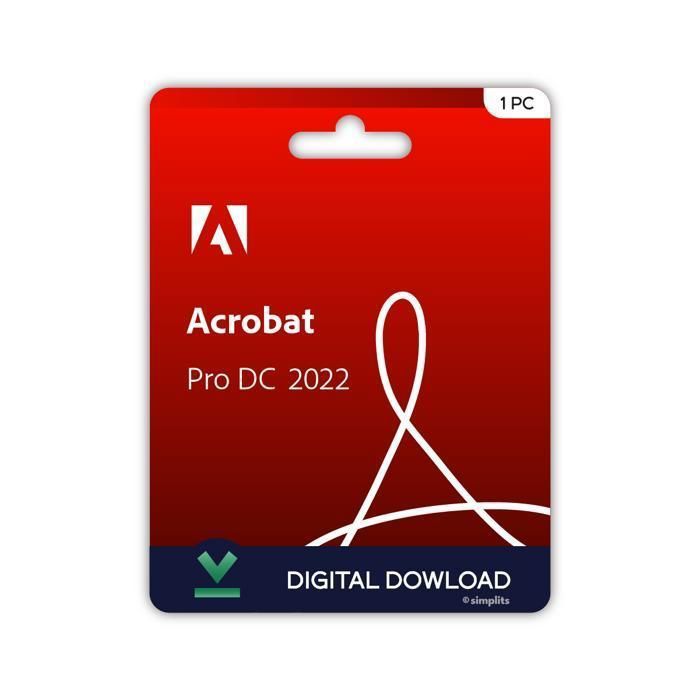 Acrobat Pro DC Windows - Sans Abonnement - À Télécharger - 1 PC - Non ...