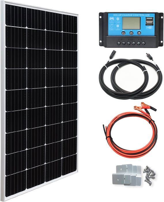 XINPUGUANG Kit Panneau Solaire Monocristallin 150W 12V PERC Mono photovoltaïque+20A Contrôleur ...