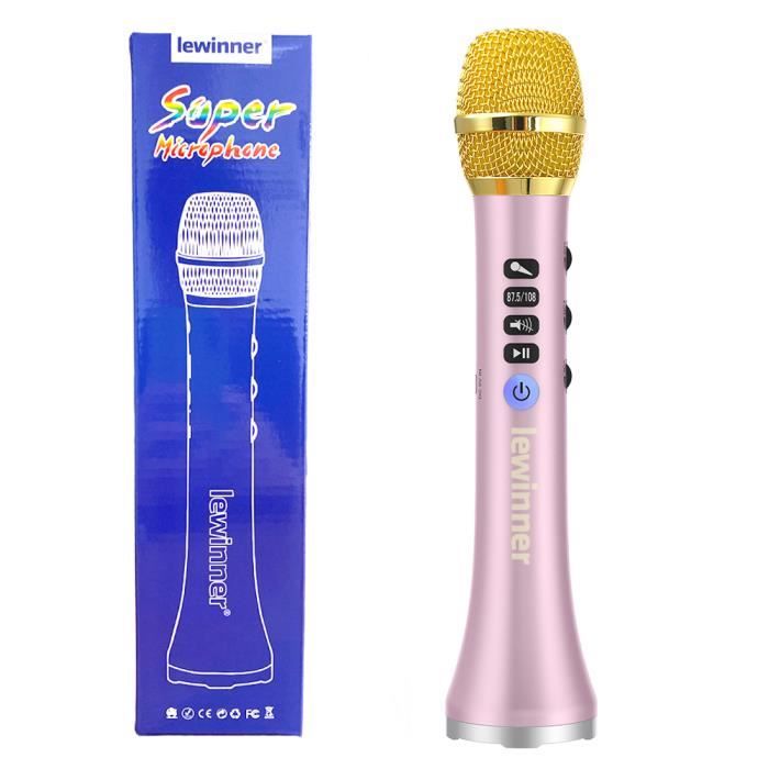 Rose-Microphone professionnel karaoké Bluetooth, haut-parleur Portable ...