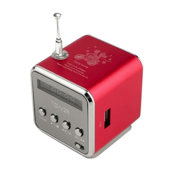 Red-Mini Radio FM Récepteur Numérique, Enceintes Portables avec ...