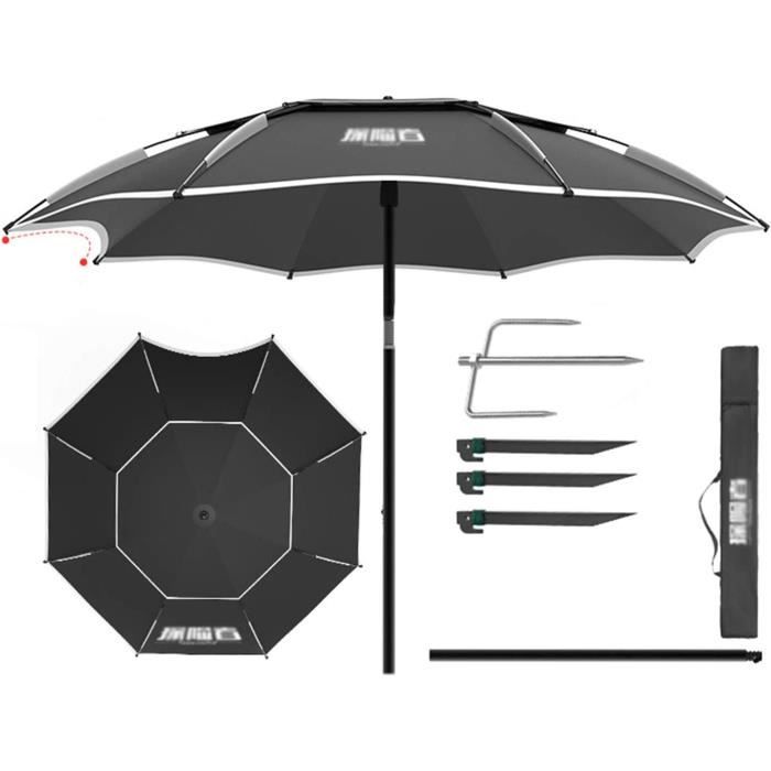 Parasol De Plage Anti Vent Anti UV Portable Parasol de Jardin ...