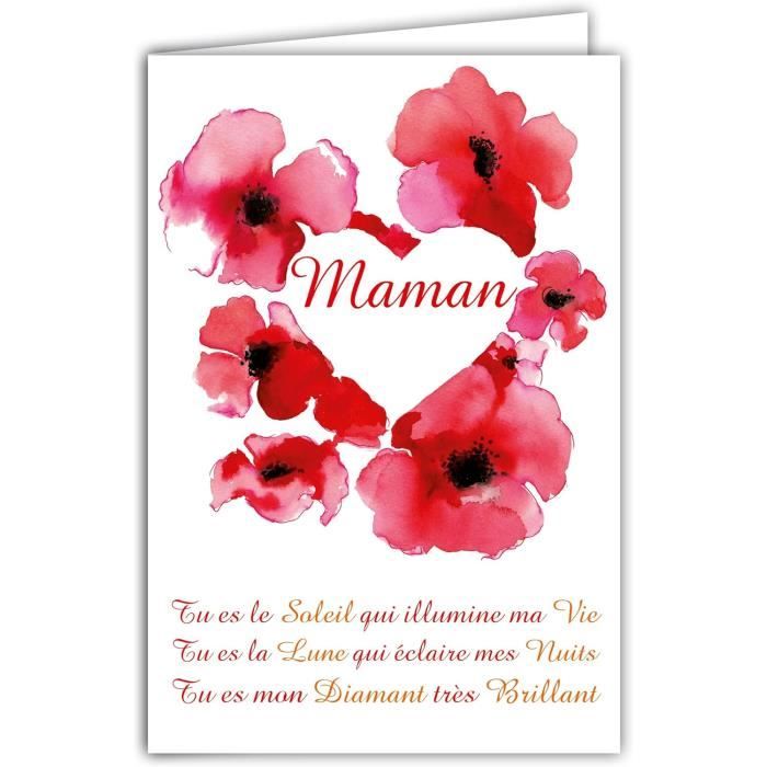 Carte Maman Je T'Aime Grand Texte Pour Anniversaire Ou Fête Des Mères ...