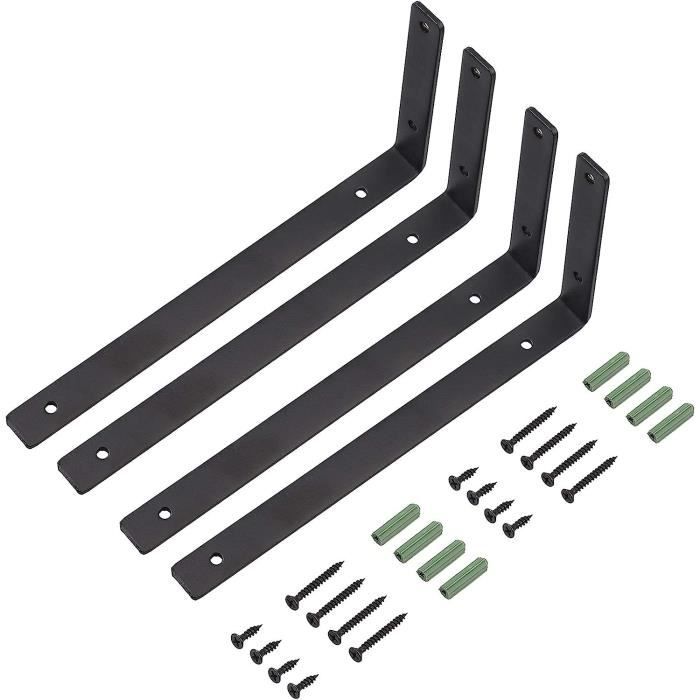 Lot de 4 Équerre de Fixation Équerre Étagere Murale Support d' Étagère ...