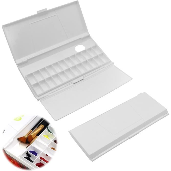 Aquarelle Palette Empty Boîte Peinture 24 Couleurs et Zone MéLange ...
