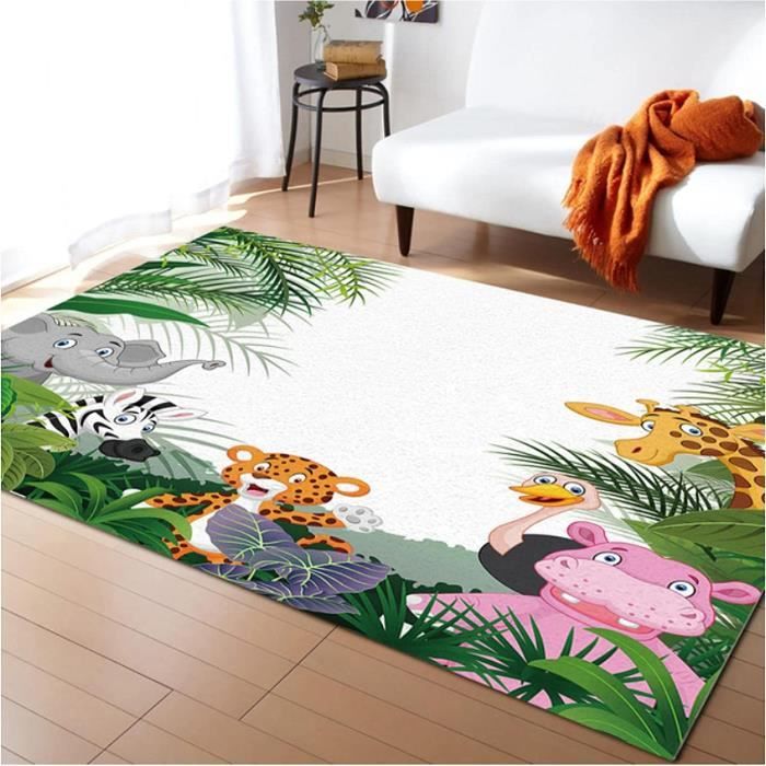 Tapis Enfant - Jungle Dessin Animé - Girafe - Grande Surface - Vert ...