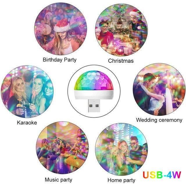 Usb W V Mix Lampe Led Rgb Projecteur De Couleur Magique Lumi Re De Sc Ne Rotative