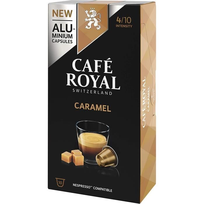 LOT DE 6 - CAFE ROYAL - Caramel n°4 Café capsules Compatibles Nespresso ...