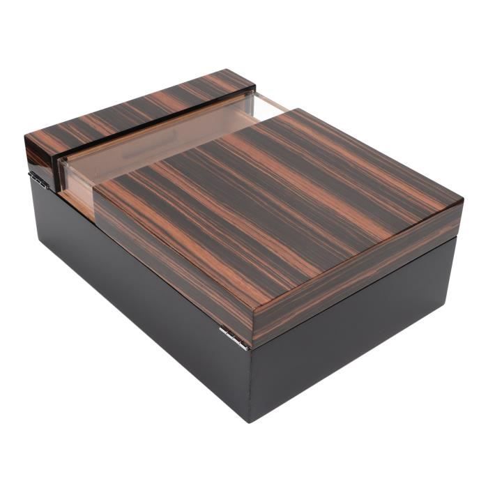Fdit boîte à cigares Cave à cigares Grain de bois poli grande capacité ...