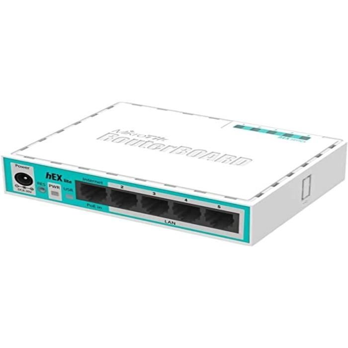 Routeur - MIKROTIK - Hex Lite (RB750r2) - Ethernet - 2.4 GHz ...