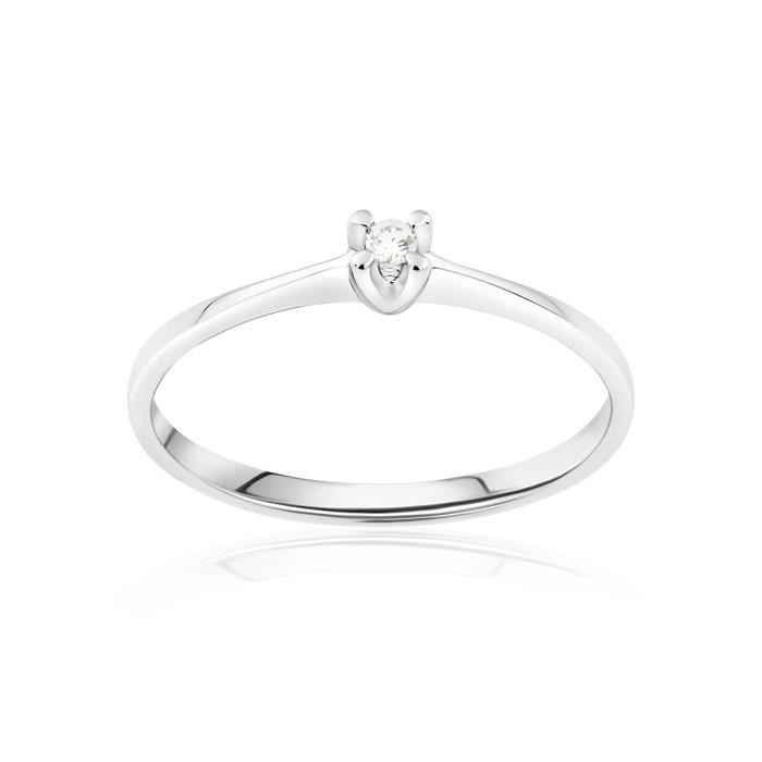 Solitaire CLEOR en Or 375/1000 Blanc et Diamant 239249 Blanc - Achat ...