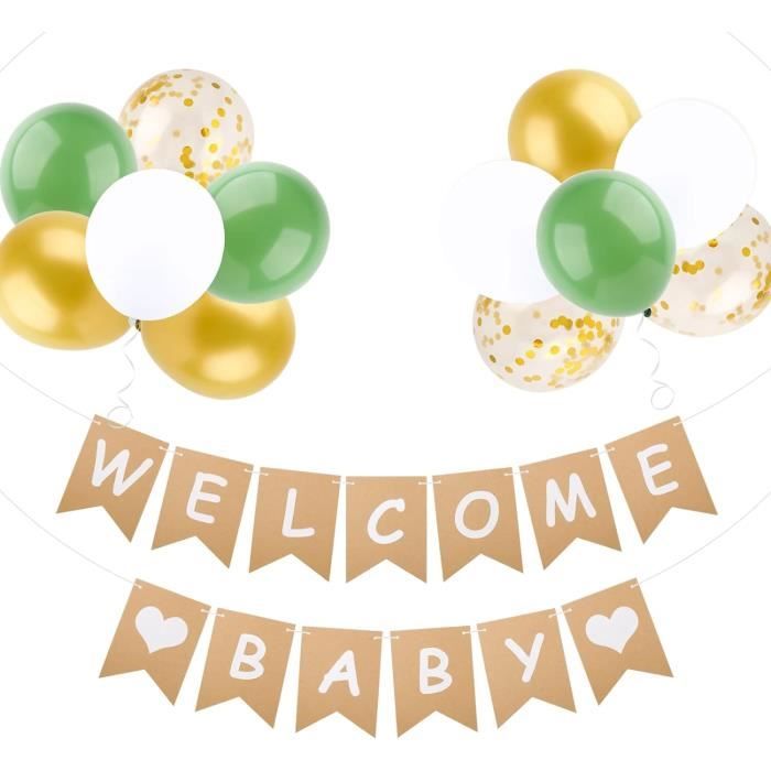 12Pcs Ballons Et Banderole Welcome Enfant Bienvenue Pour Baby Shower ...
