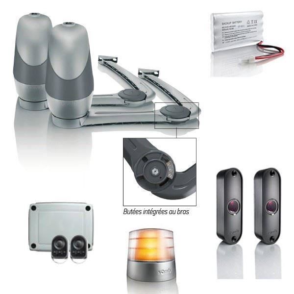Motorisation de portail battant AXOVIA 220B (gris) - SOMFY - A bras ...