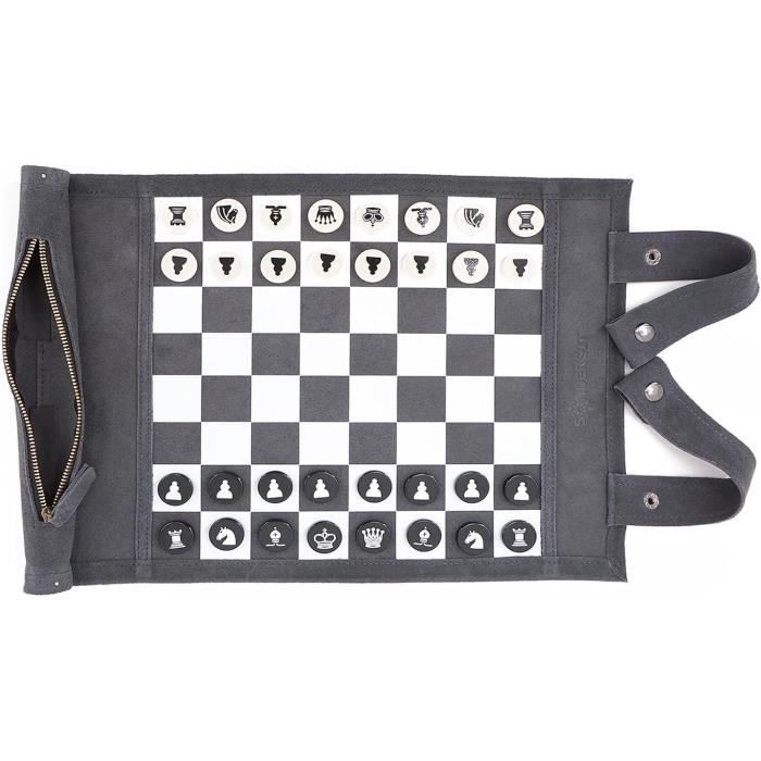 Sondergut - Chess-Checkers Roll-Up Travel Set Leathe94 - Cdiscount Jeux ...