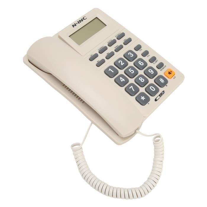 Tbest Téléphone filaire Téléphone fixe filaire affichage multifonction de l'identification de l ...