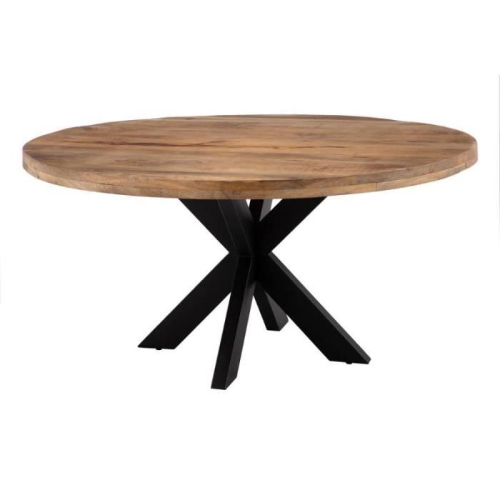 Table de repas ronde Bois Massif/Métal taille M - ALMAFI - L 150 x l ...