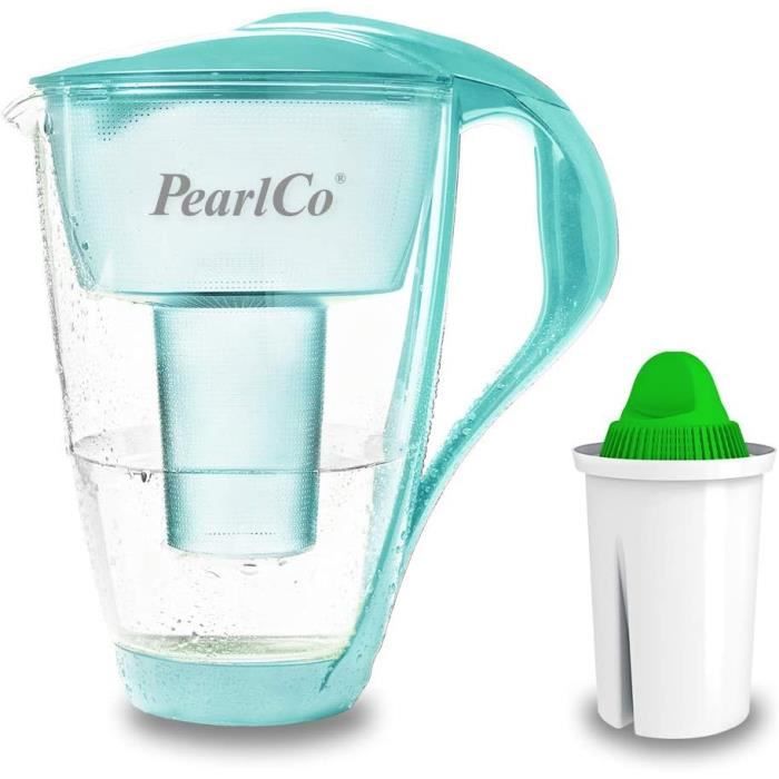 Carafe Avec Filtre À Eau En Verre - Menthe - 1 Cartouche Alkaline ...