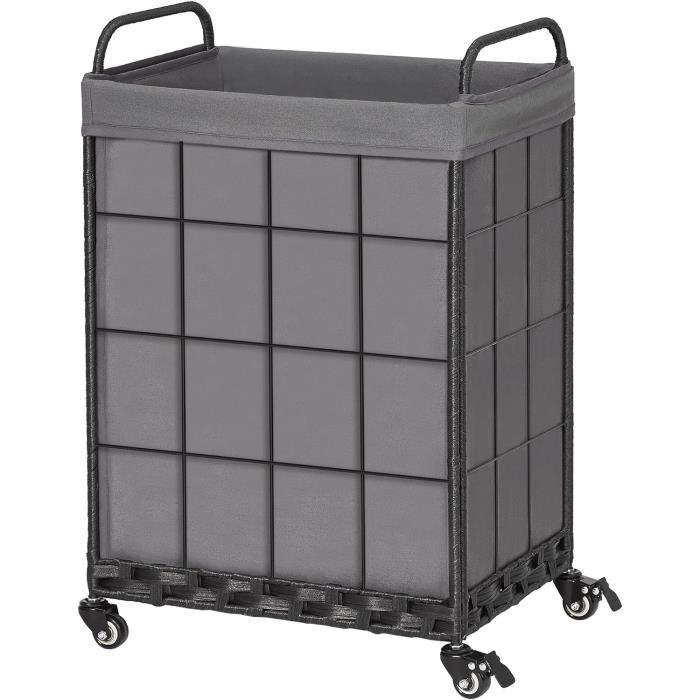 Panier À Linge Avec Roulettes - Panier À Linge Pliable Avec Sac À Linge ...
