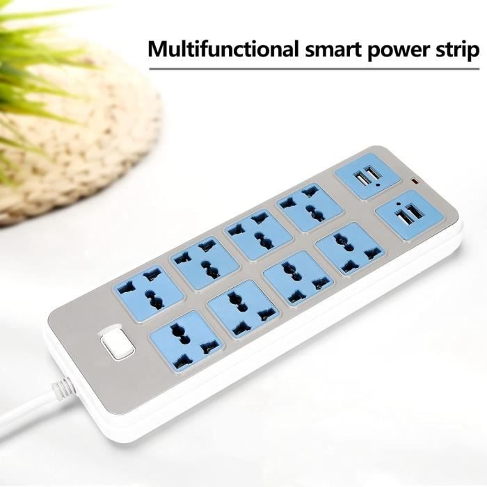 Multiprise De Prises Avec 4 Prises Usb, Alimentation 3000 W, 8 Prises ...