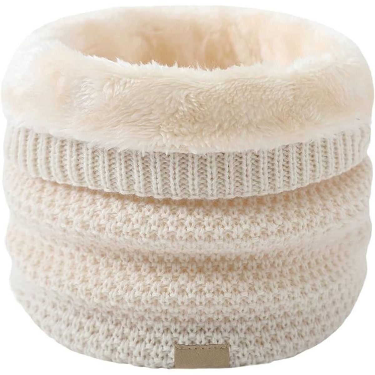 Cache Cou Tubulaire Hiver Tricoté Tour de Cou Col Écharpe Tube Polaire ...