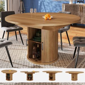 Ensemble table salle à manger extensible ronde - Cdiscount