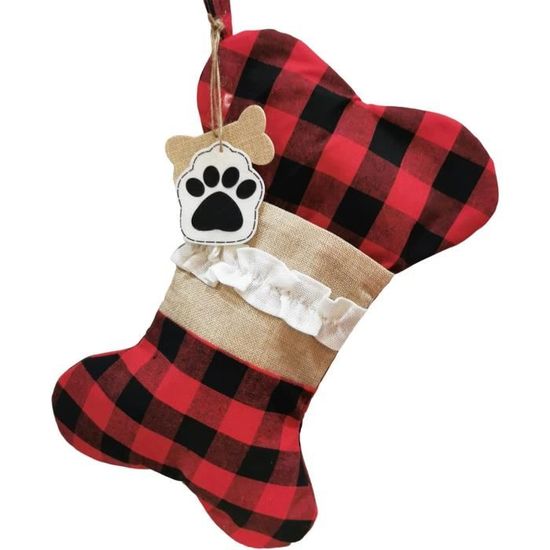 Adorable chaussette de Noël en forme d'os ou de poisson imprimé à ...