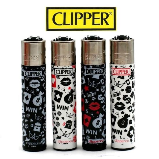 Lot de 4 briquets Clipper - Print Games - Cdiscount Au quotidien