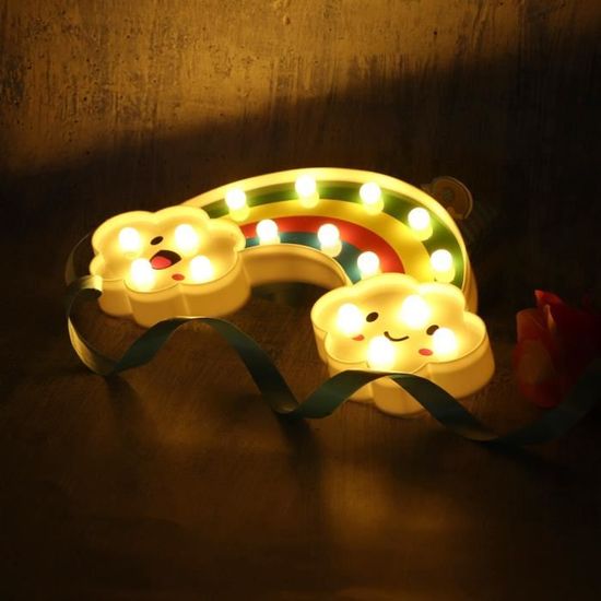 Veilleuse LED - DILWE - Nuage Arc-en-Ciel - 30x16 cm - Décoration ...