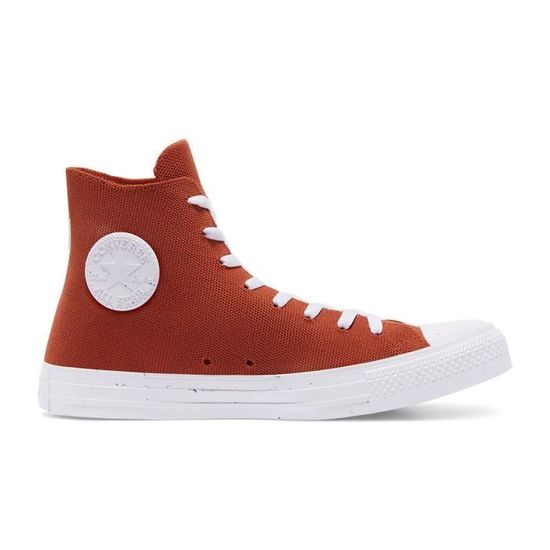 Basket Chuck Taylor All Star - CONVERSE - Rouge - Cuir - Plat - Lacets ...